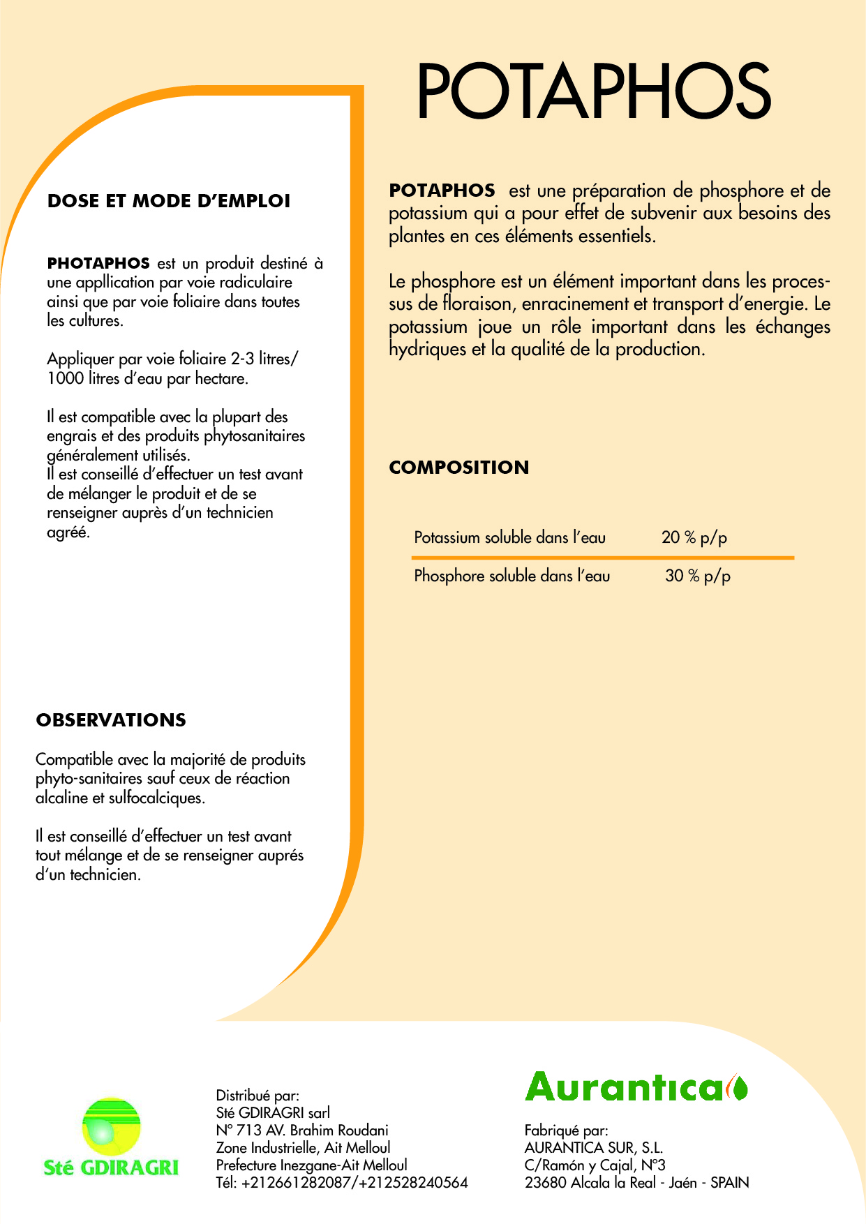 POTAPHOS – GDIRAGRI